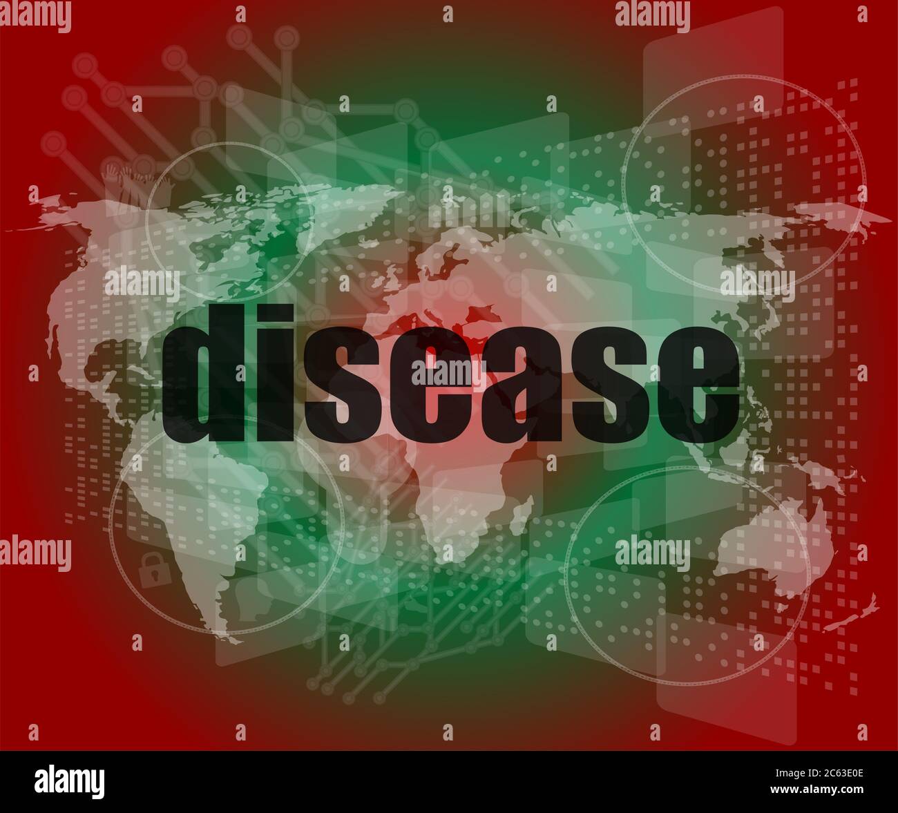 disease words on digital touch screen interface Stock Photo - Alamy