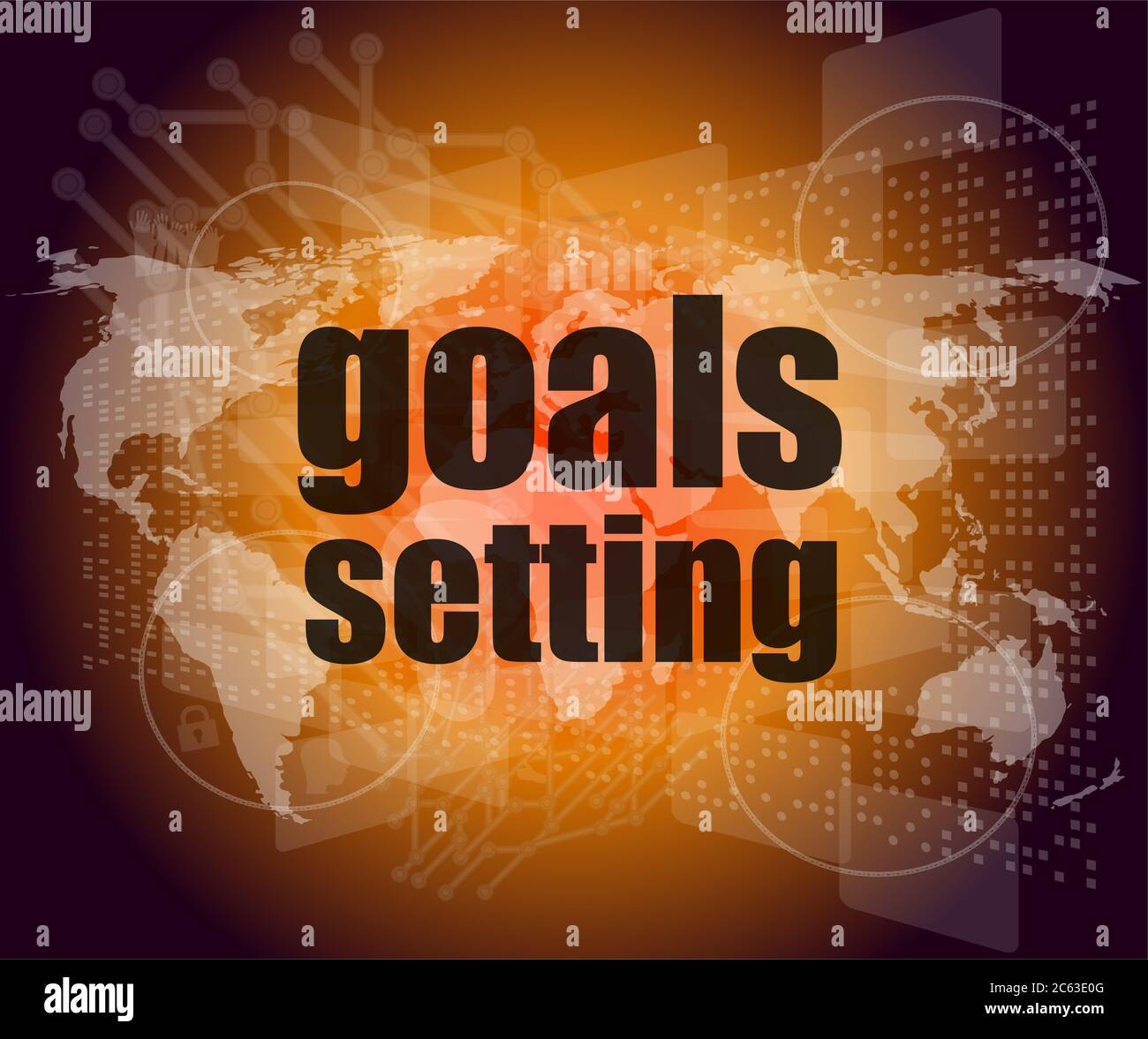 Goal setting concept - business touching screen Stock Photo - Alamy