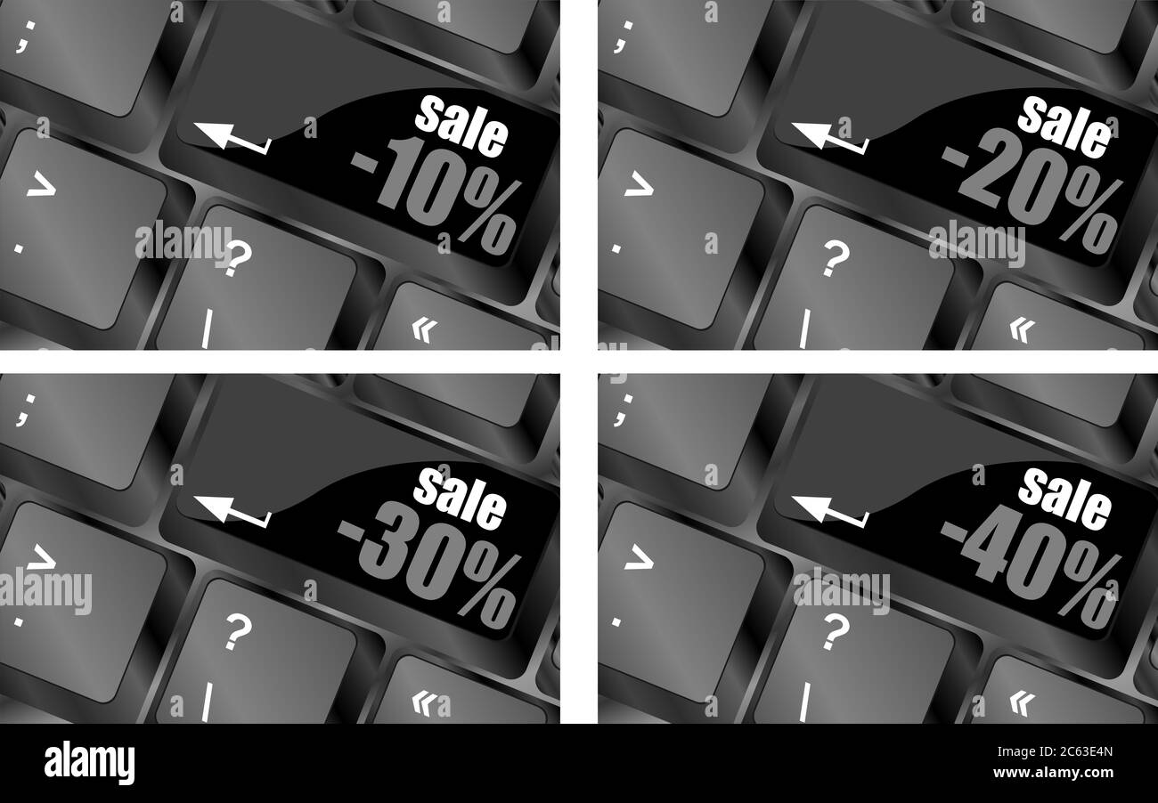 Commercial price with percentage reduction concept on computer keyboard ...