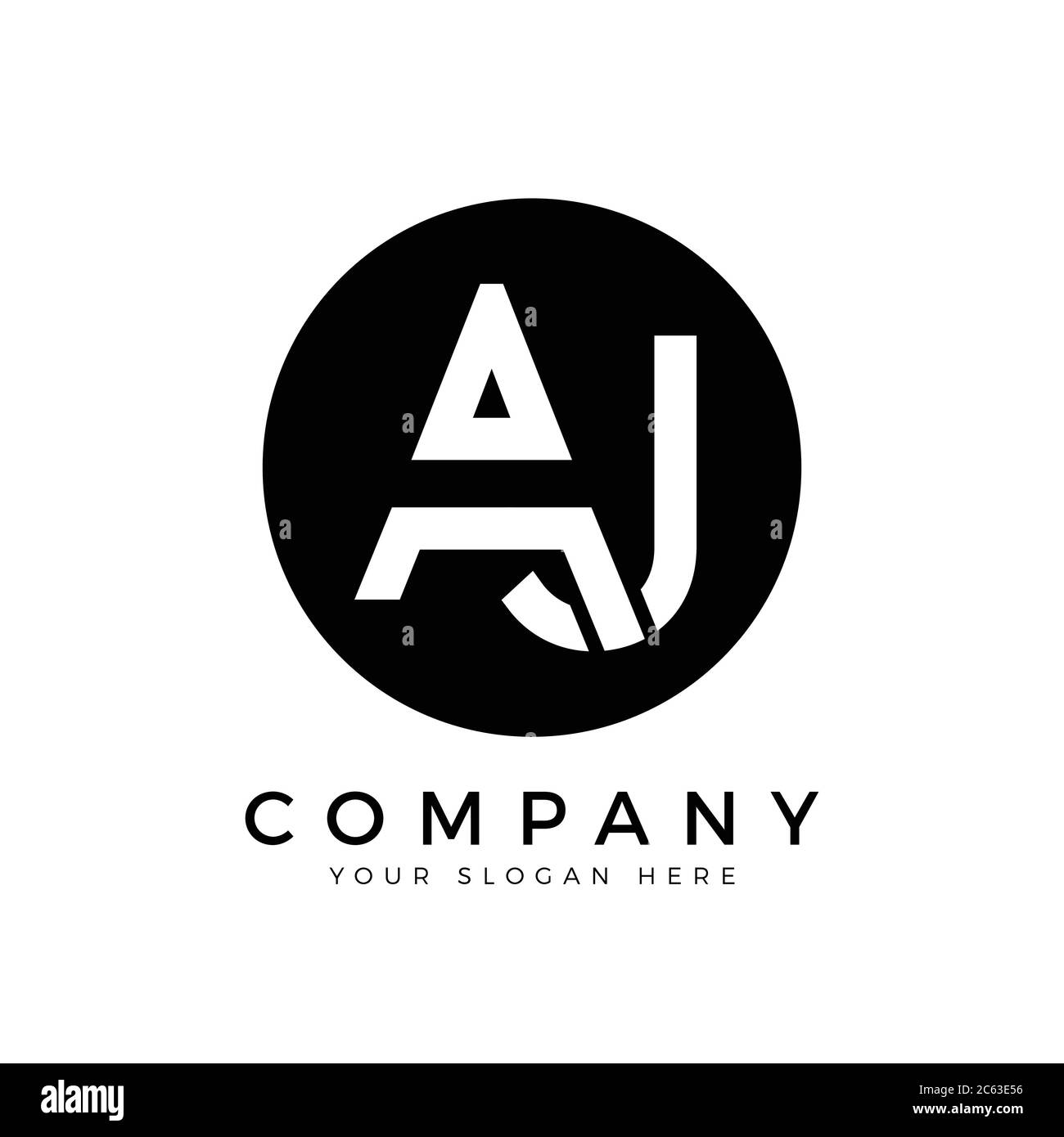 AJ Logo Design Business Typography Vector Template. Creative Linked ...