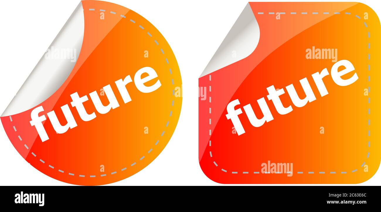 future stickers set on white, icon button isolated on white Stock Photo ...