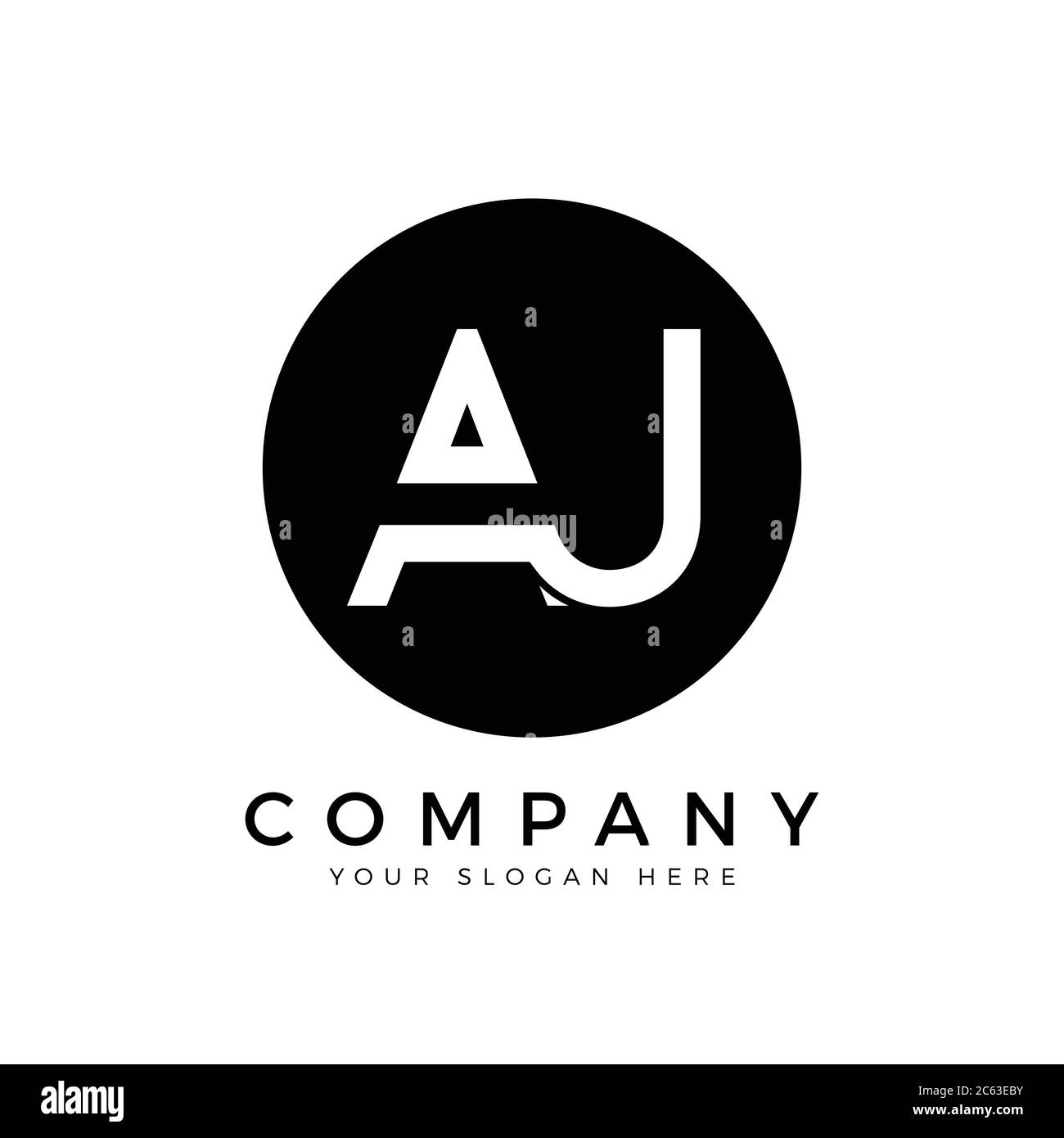 AJ Logo Design Business Typography Vector Template. Creative Linked ...