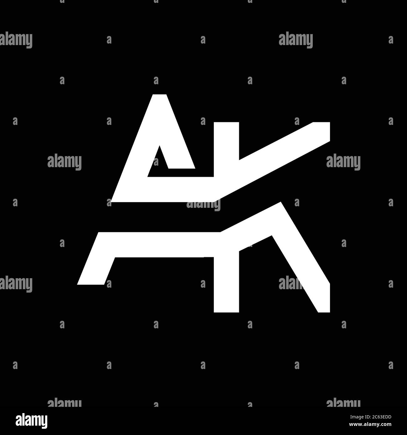 AK Logo Design Business Typography Vector Template. Creative Linked ...