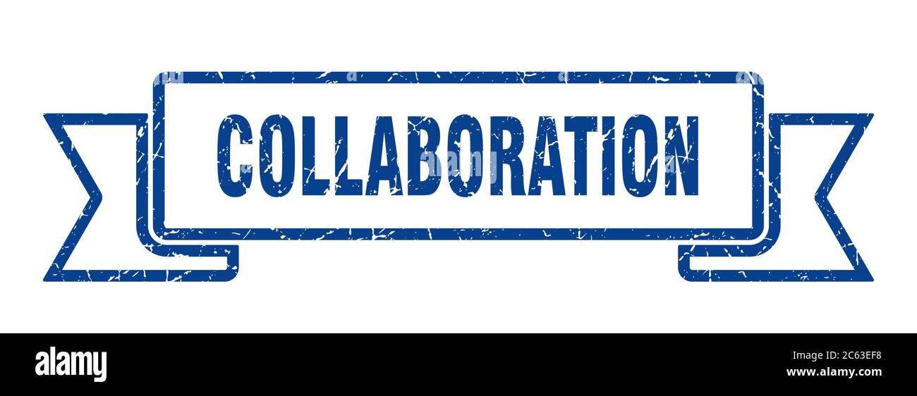 collaboration ribbon. collaboration grunge band sign. collaboration ...