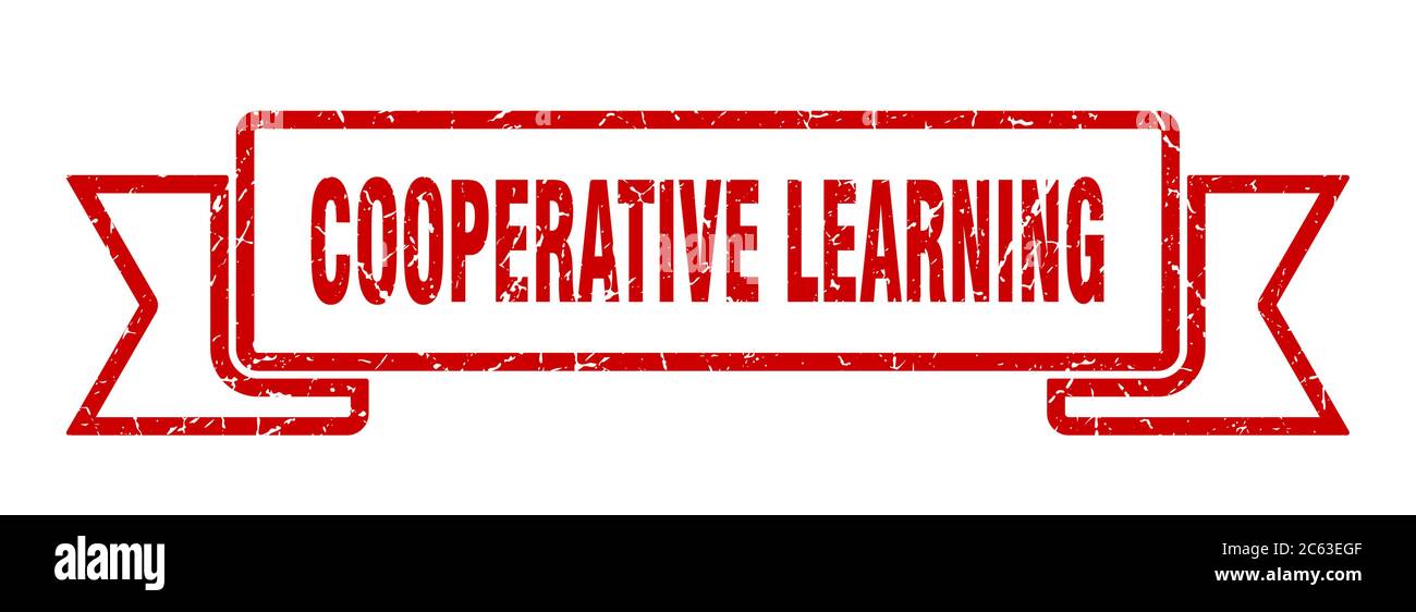 cooperative learning ribbon. cooperative learning grunge band sign ...