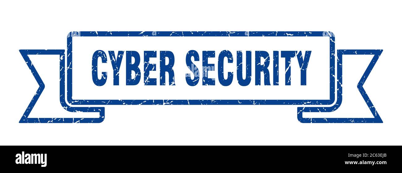 cyber security ribbon. cyber security grunge band sign. cyber security ...