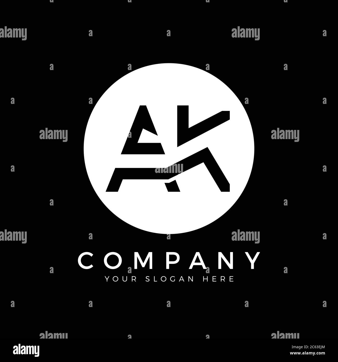 AK Logo Design Business Typography Vector Template. Creative Linked ...