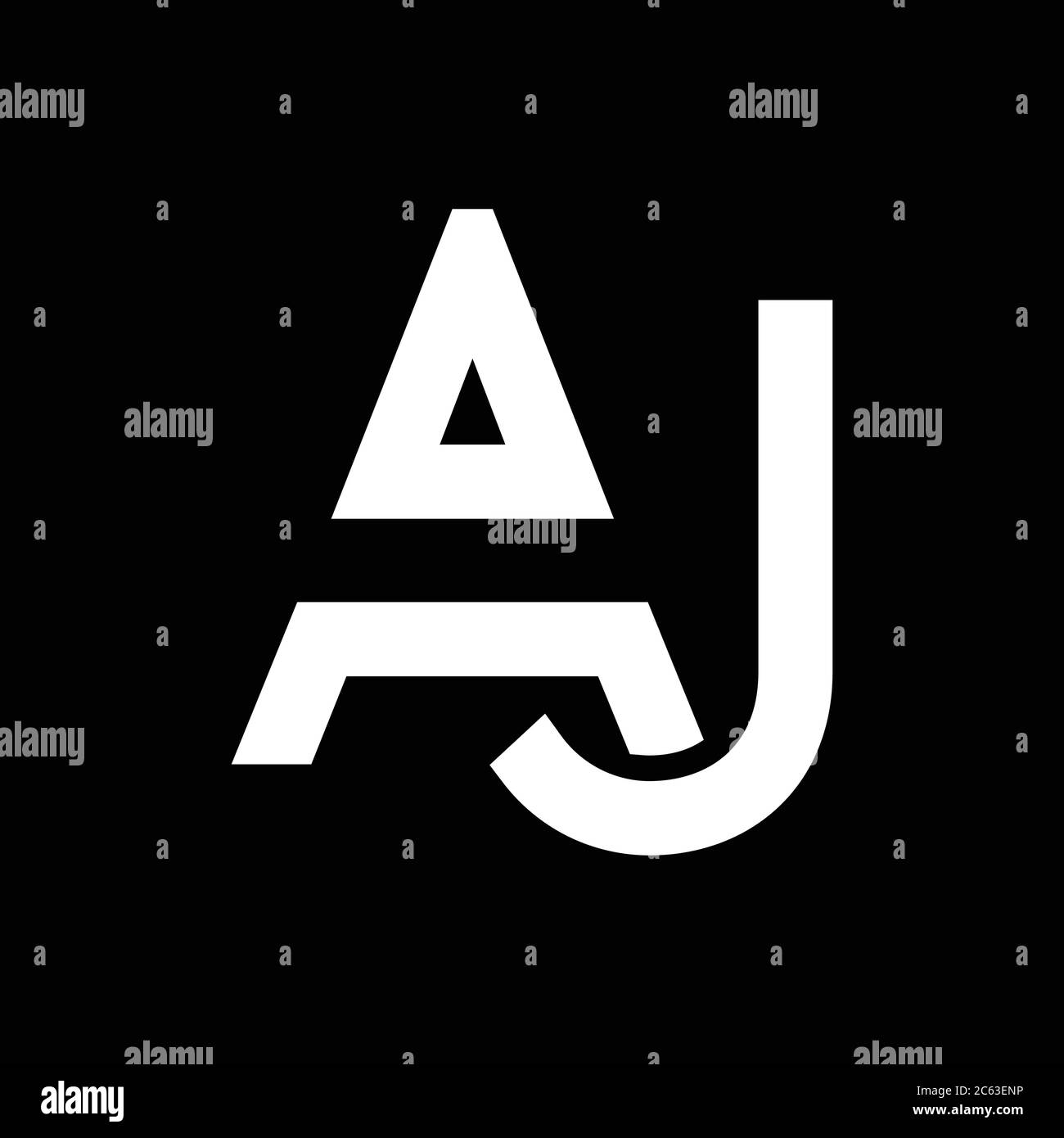 AJ Logo Design Business Typography Vector Template. Creative Linked ...