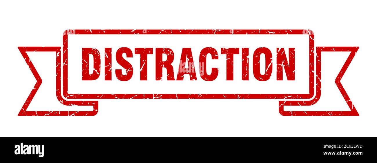 distraction ribbon. distraction grunge band sign. distraction banner ...