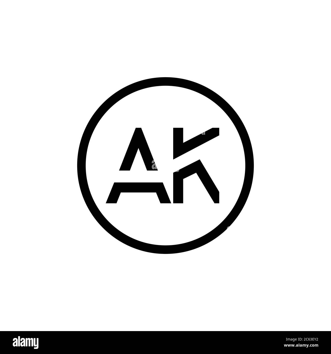 AK Logo Design Business Typography Vector Template. Creative Linked ...