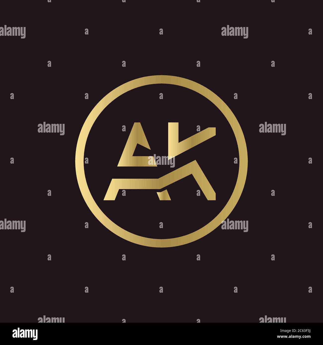 AK Logo Design Business Typography Vector Template. Creative Linked ...