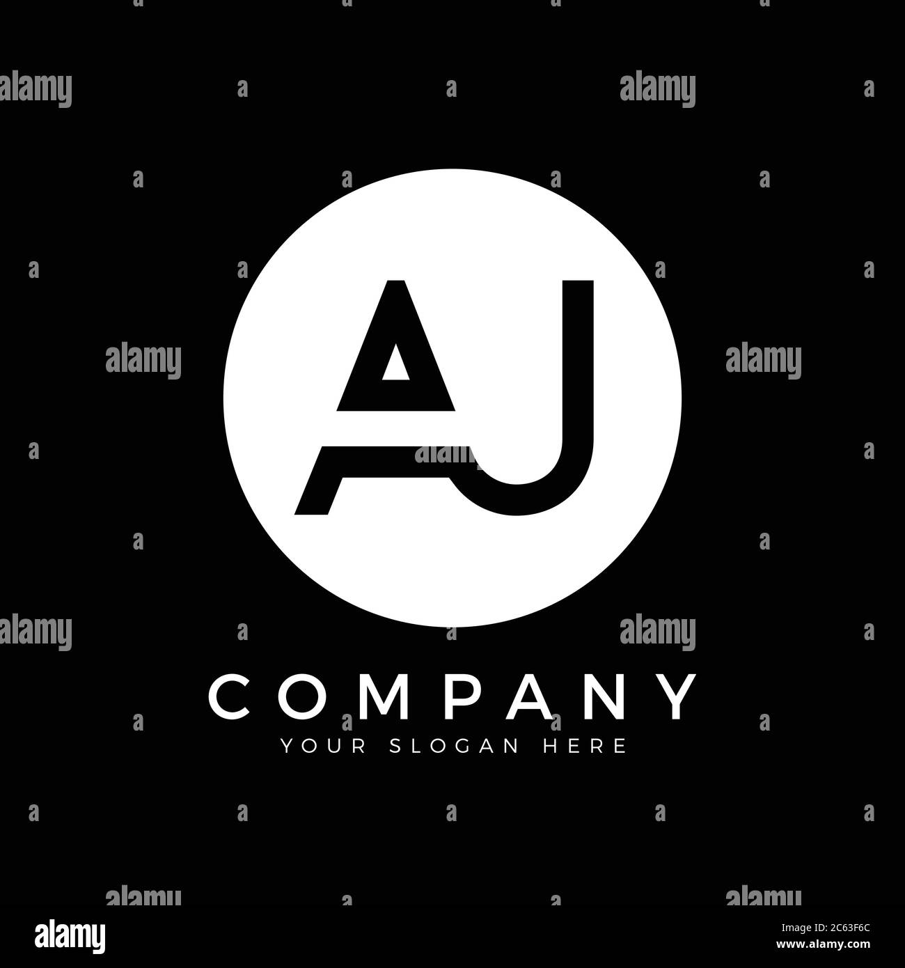 AJ Logo Design Business Typography Vector Template. Creative Linked ...