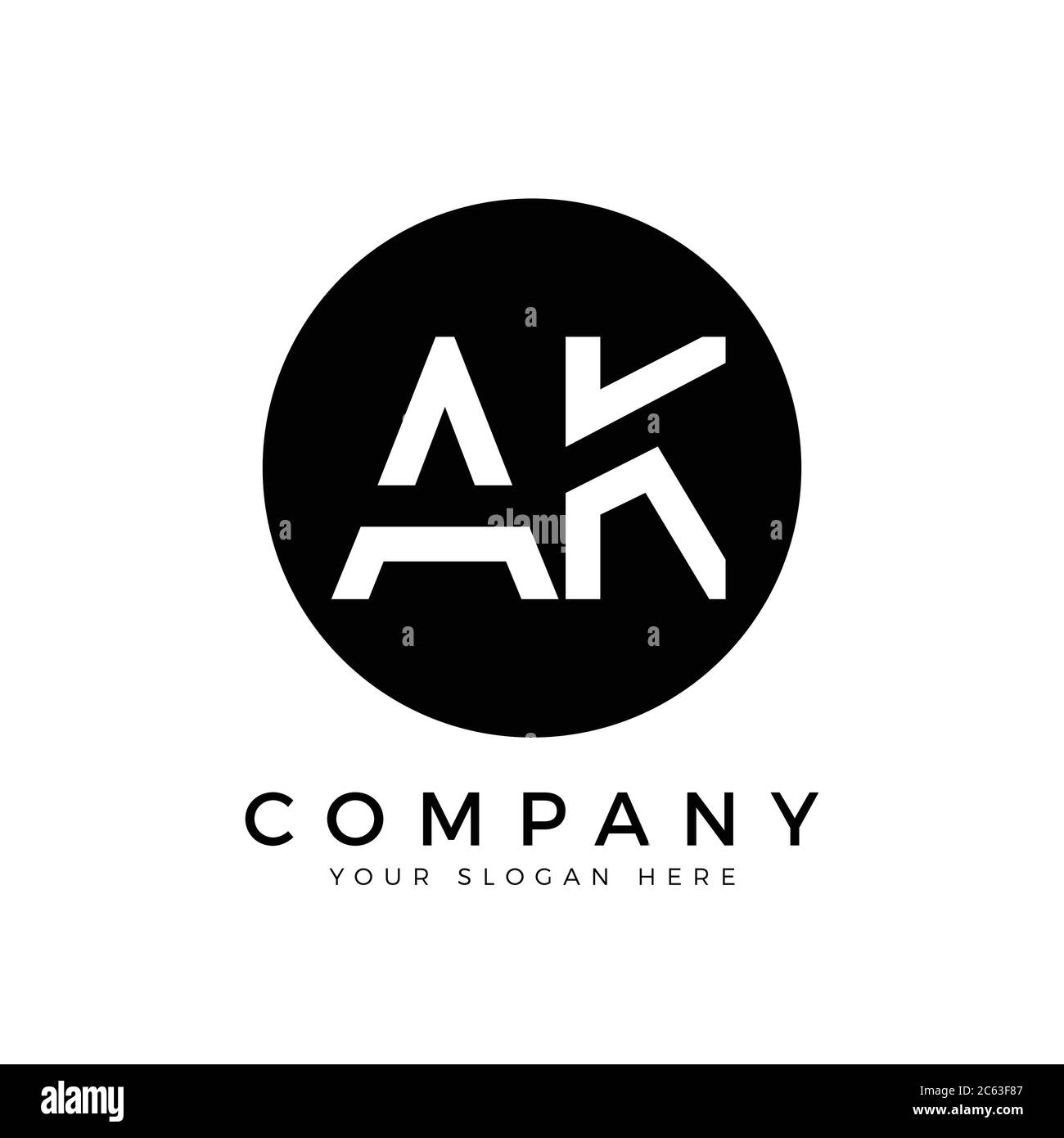 AK Logo Design Business Typography Vector Template. Creative Linked ...