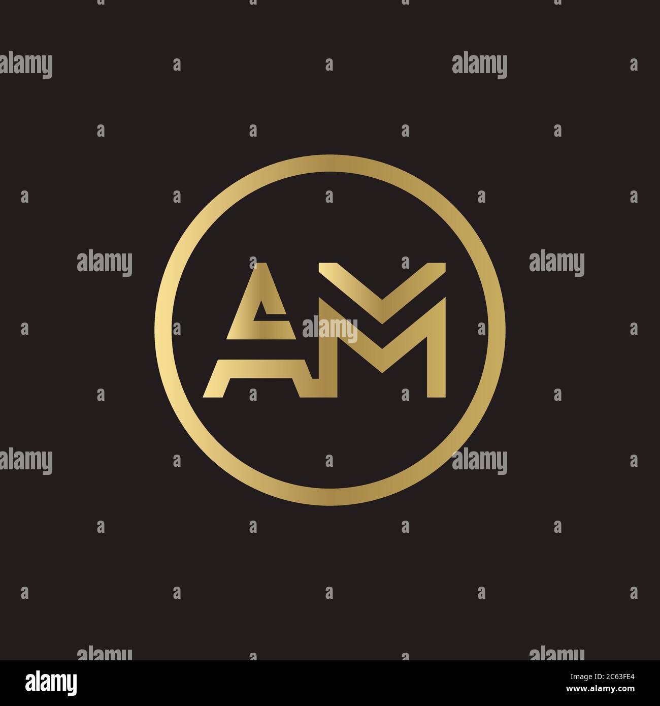 AM Logo Design Business Typography Vector Template. Creative Linked ...