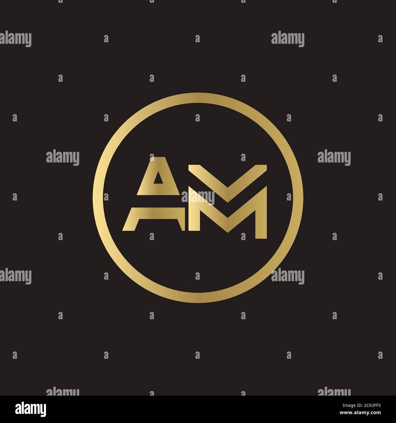 AM Logo Design Business Typography Vector Template. Creative Linked ...