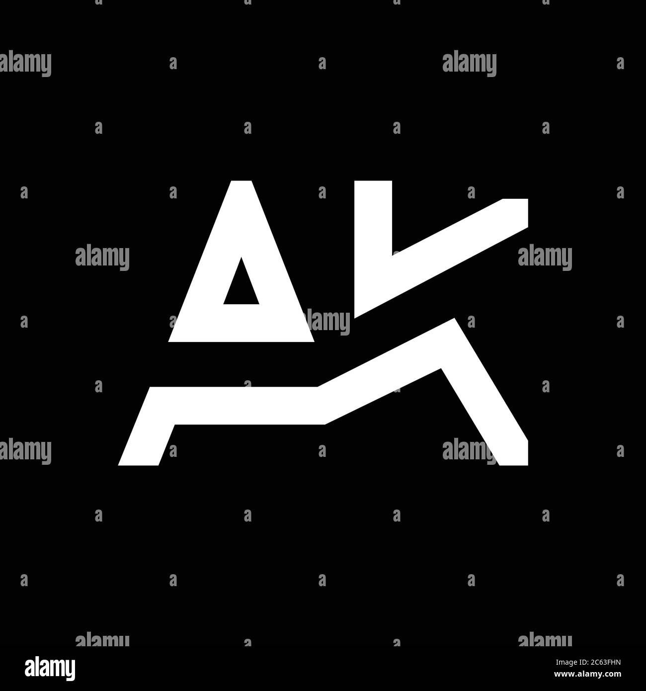 AK Logo Design Business Typography Vector Template. Creative Linked ...