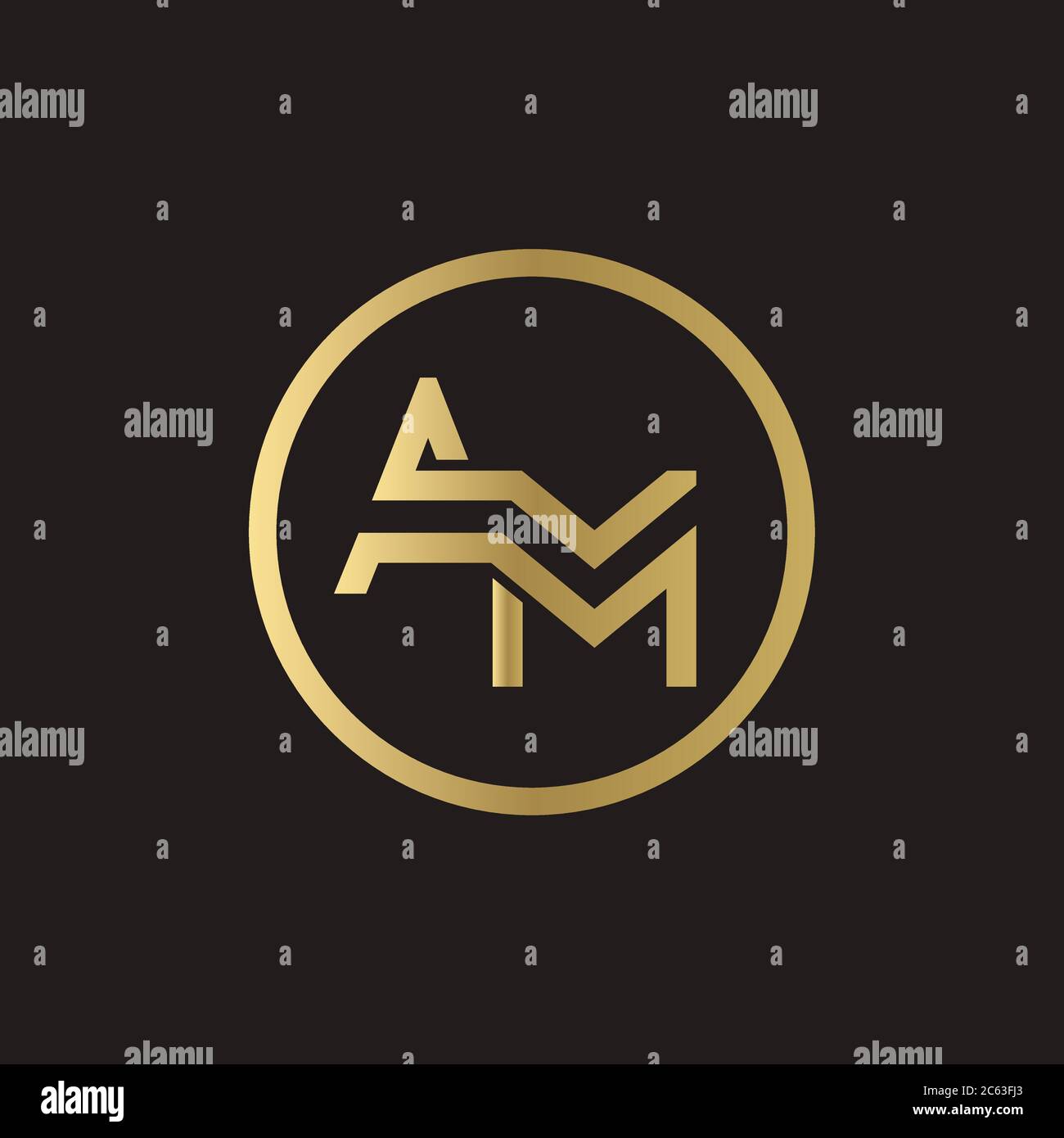 AM Logo Design Business Typography Vector Template. Creative Linked ...