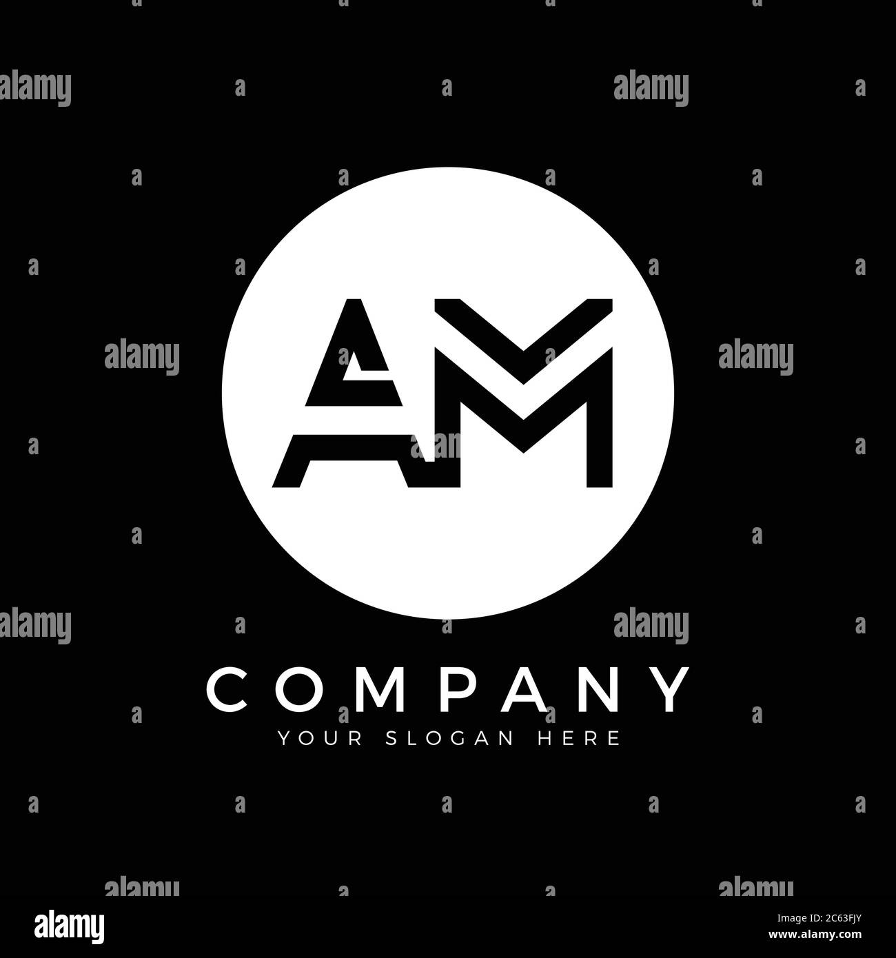 AM Logo Design Business Typography Vector Template. Creative Linked ...