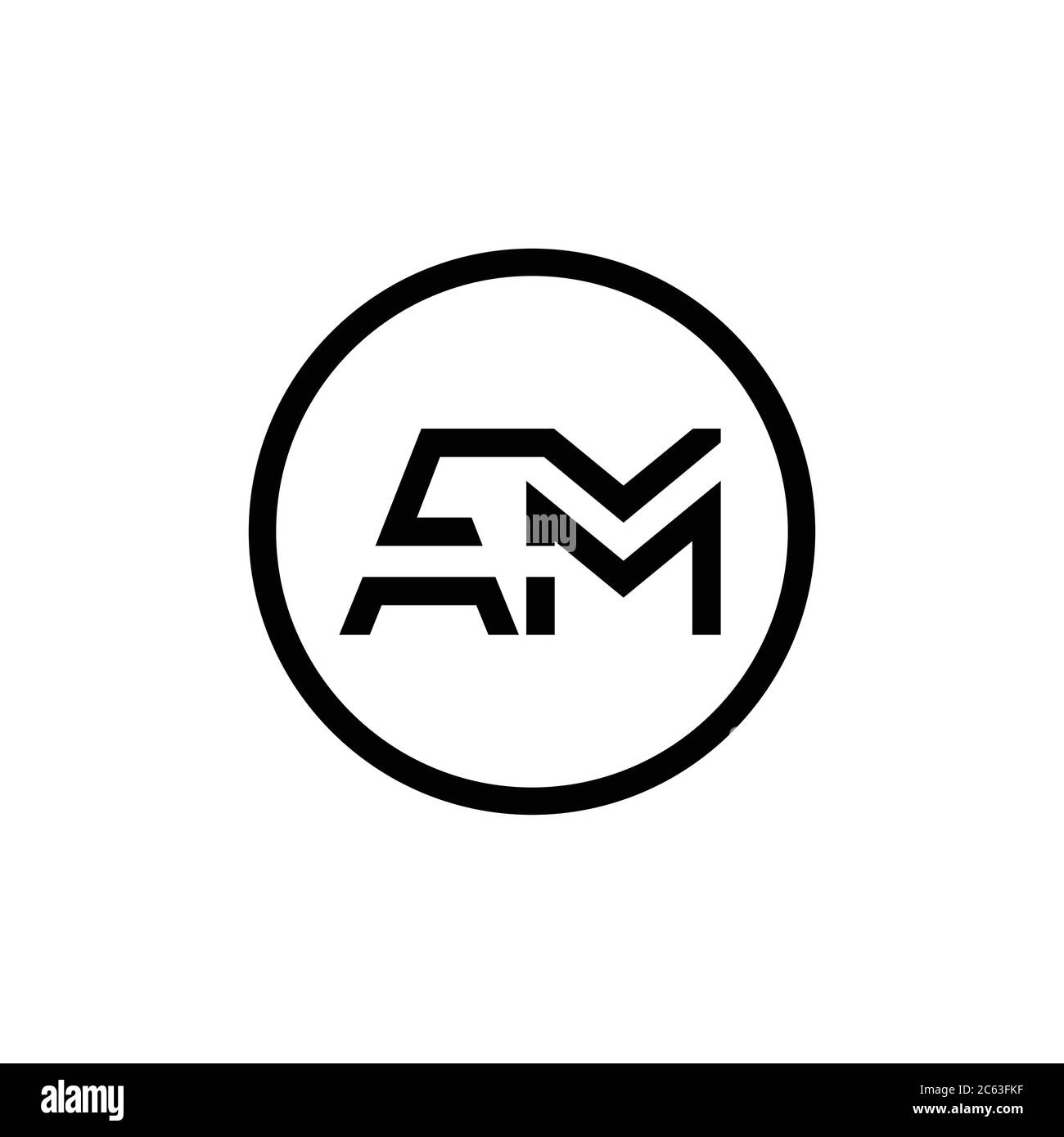AM Logo Design Business Typography Vector Template. Creative Linked ...
