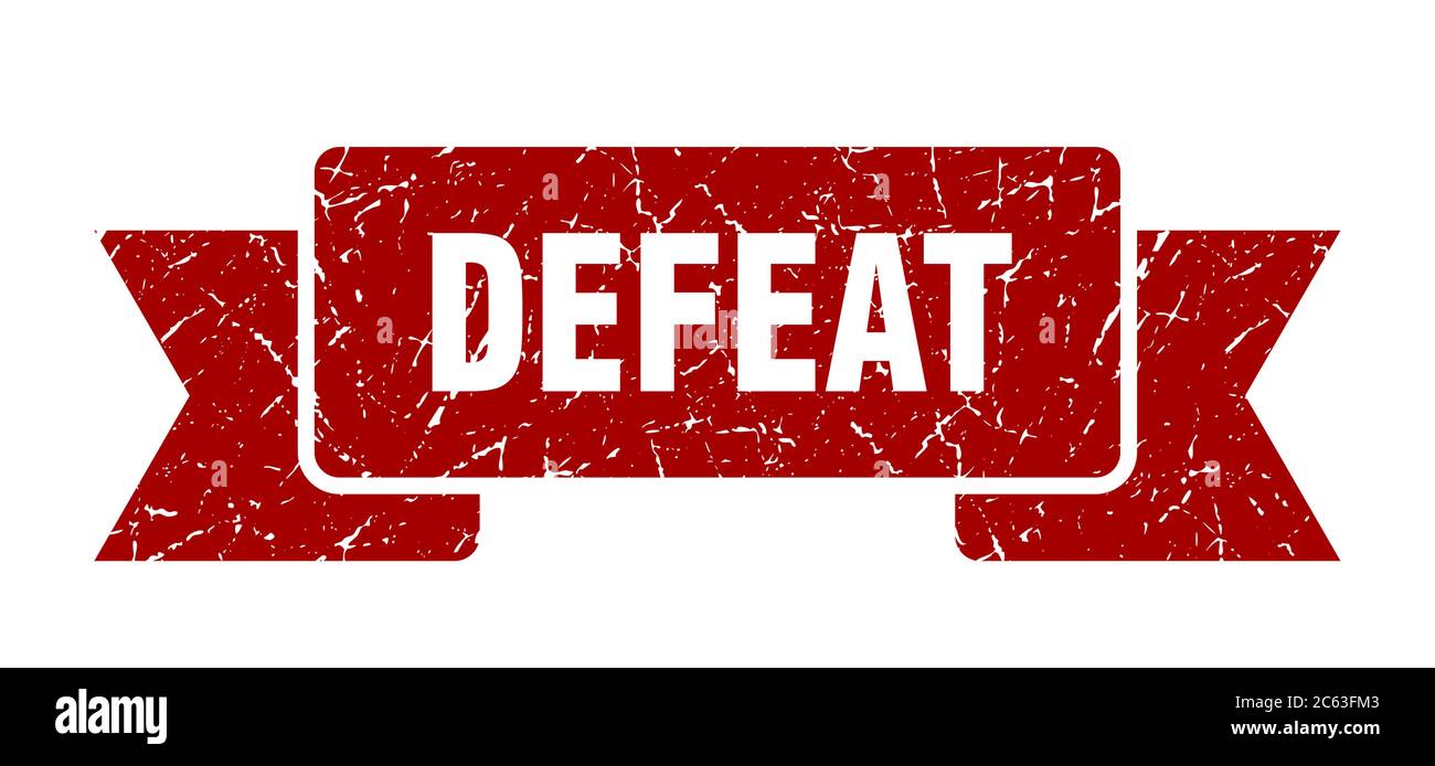 defeat ribbon. defeat grunge band sign. defeat banner Stock Vector ...