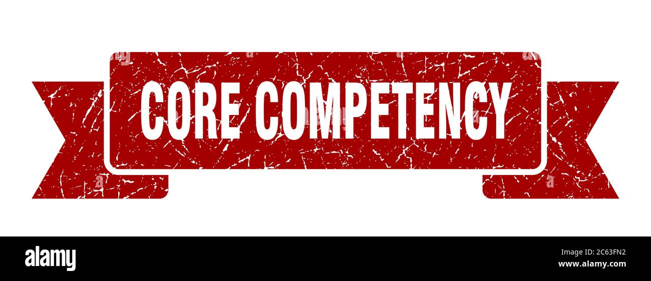 core competency ribbon. core competency grunge band sign. core ...