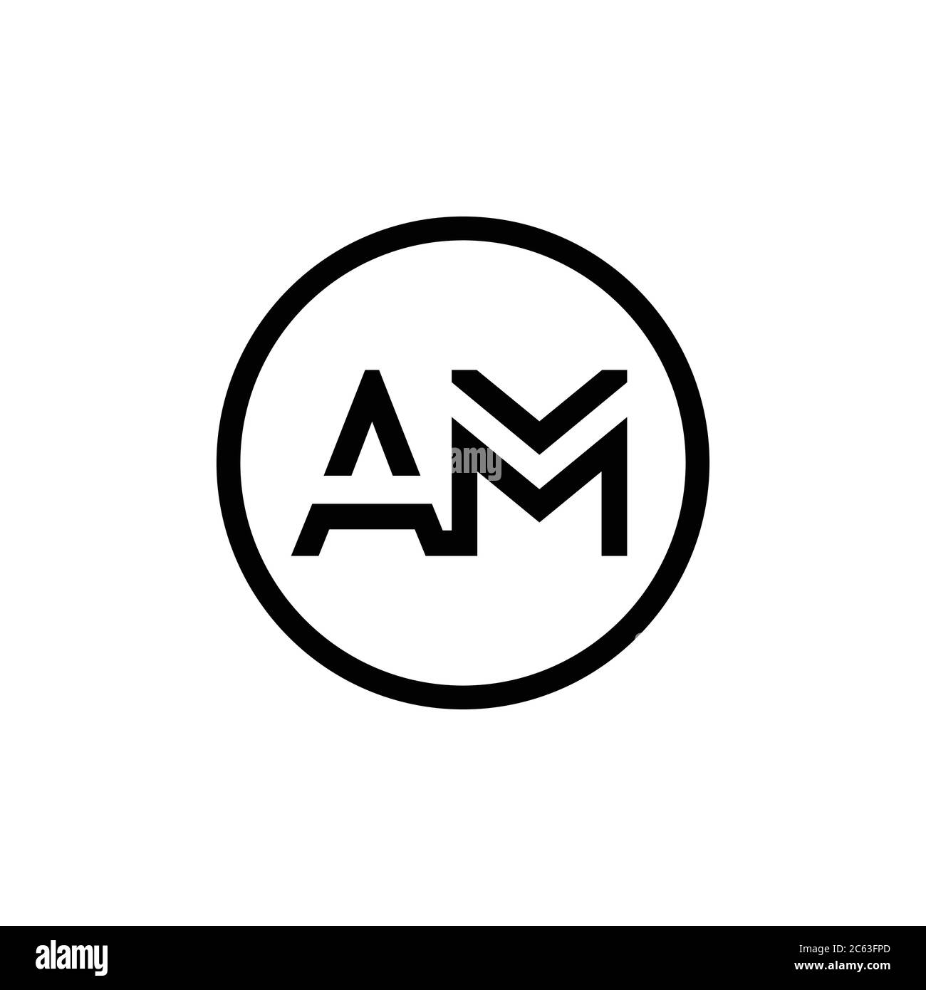 AM Logo Design Business Typography Vector Template. Creative Linked ...