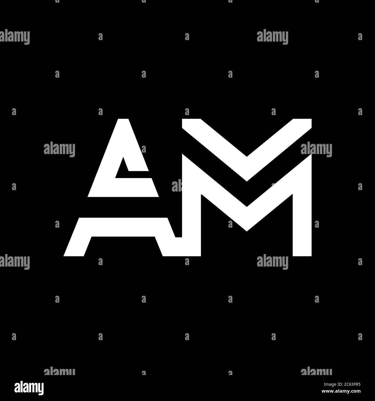 AM Logo Design Business Typography Vector Template. Creative Linked ...