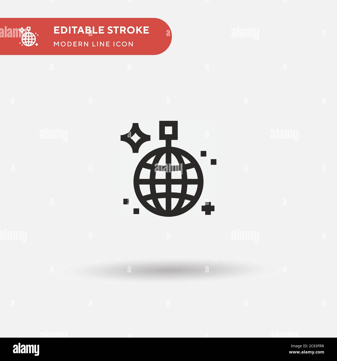 Disco Ball Simple vector icon. Illustration symbol design template for ...