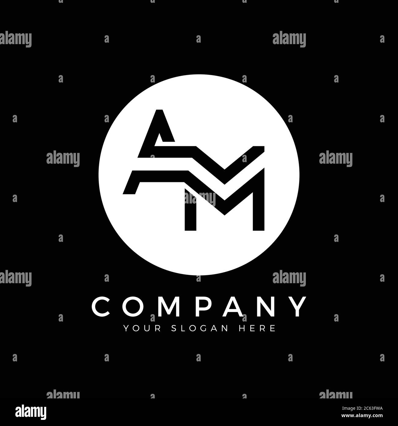 AM Logo Design Business Typography Vector Template. Creative Linked ...