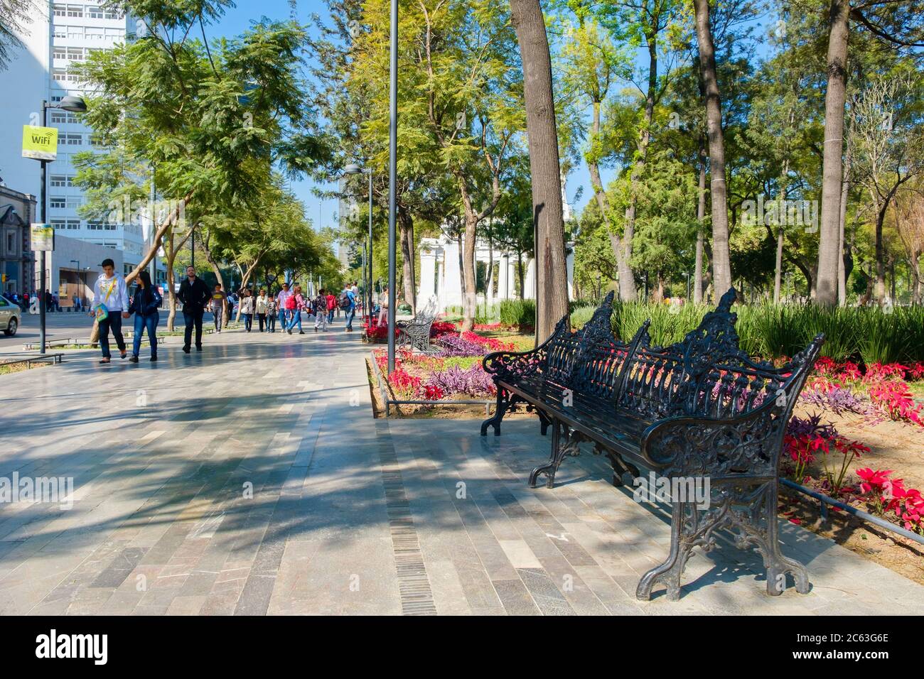 The famous Alameda Central Park in the historic center of Mexico City ...