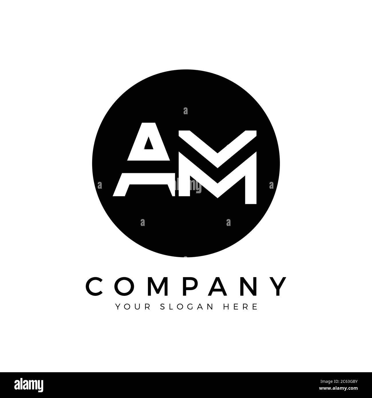 AM Logo Design Business Typography Vector Template. Creative Linked ...