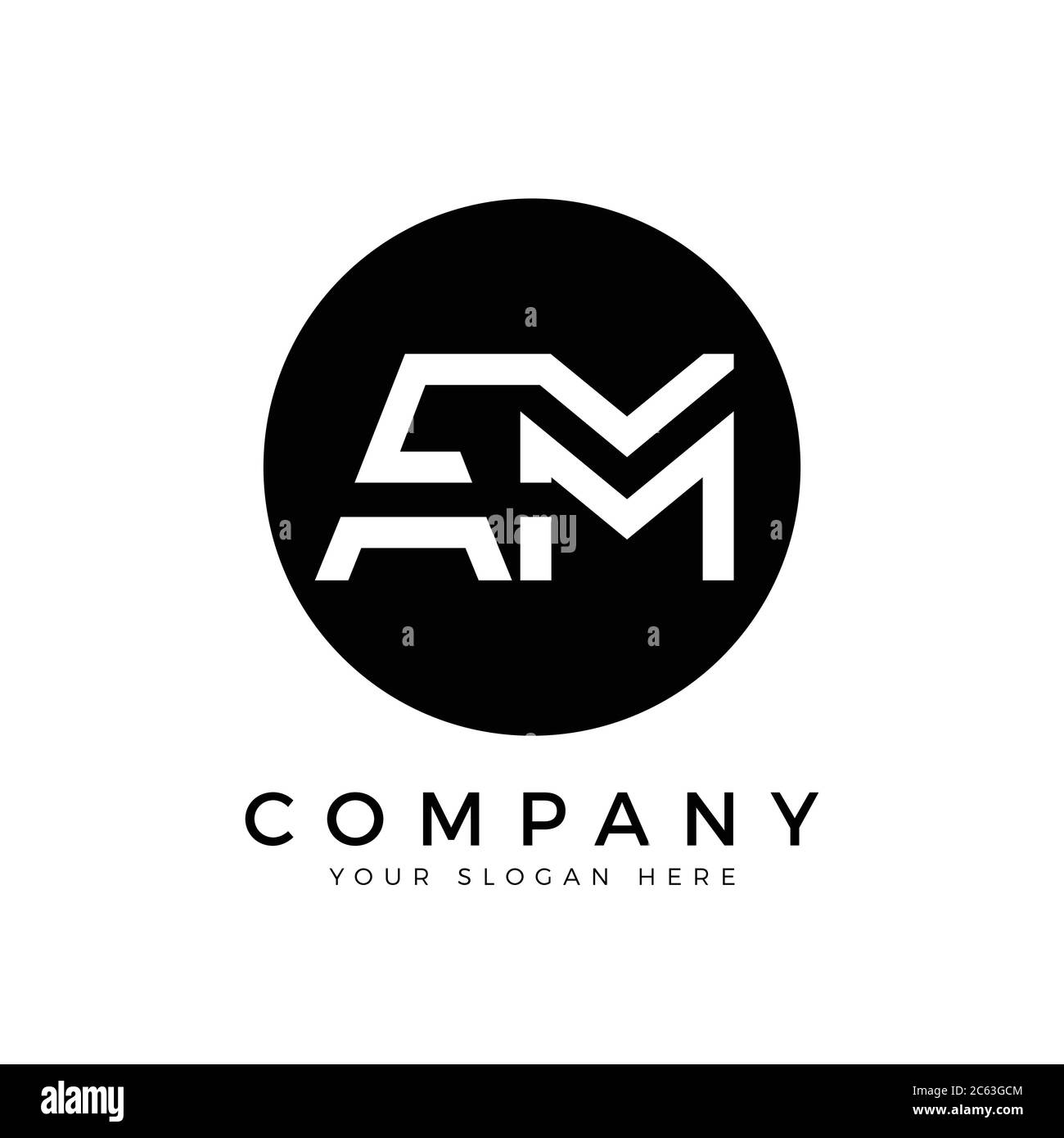 AM Logo Design Business Typography Vector Template. Creative Linked ...