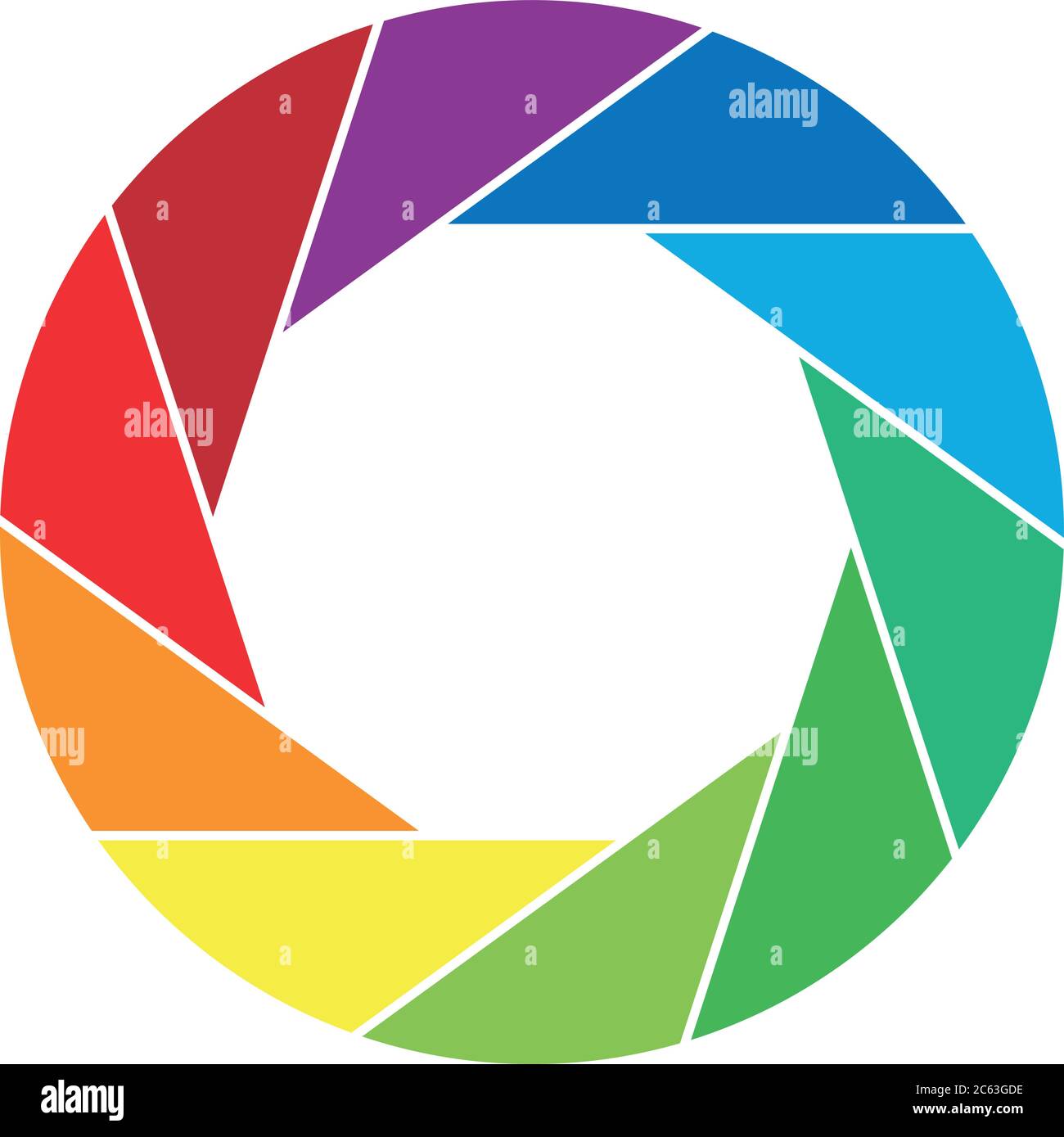 Colorful shutter icon. Photography or video theme. Simple flat vector ...