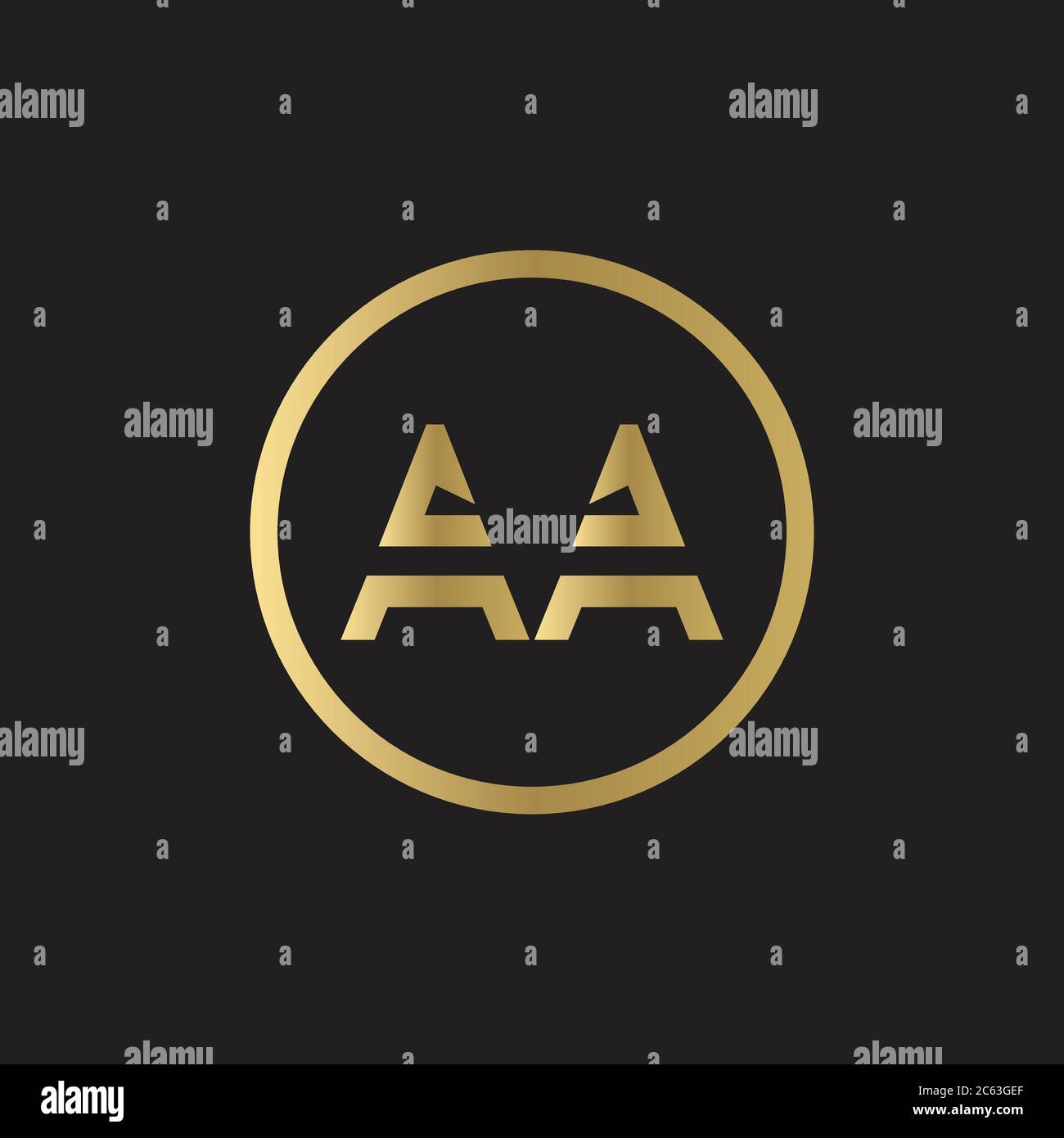 AA Logo Design Business Typography Vector Template. Creative Linked ...