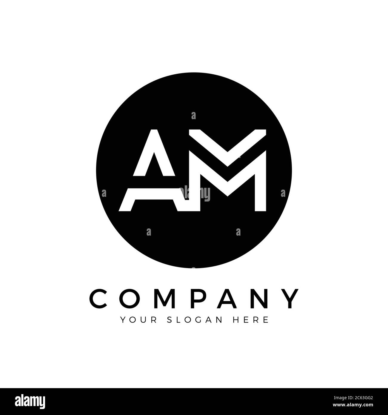 AM Logo Design Business Typography Vector Template. Creative Linked ...