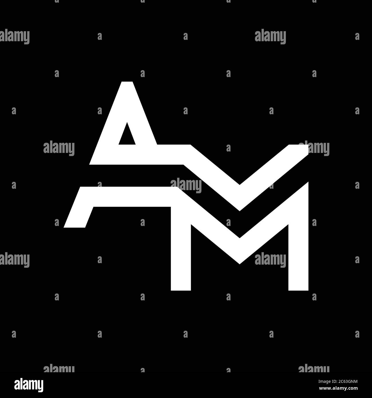 AM Logo Design Business Typography Vector Template. Creative Linked ...