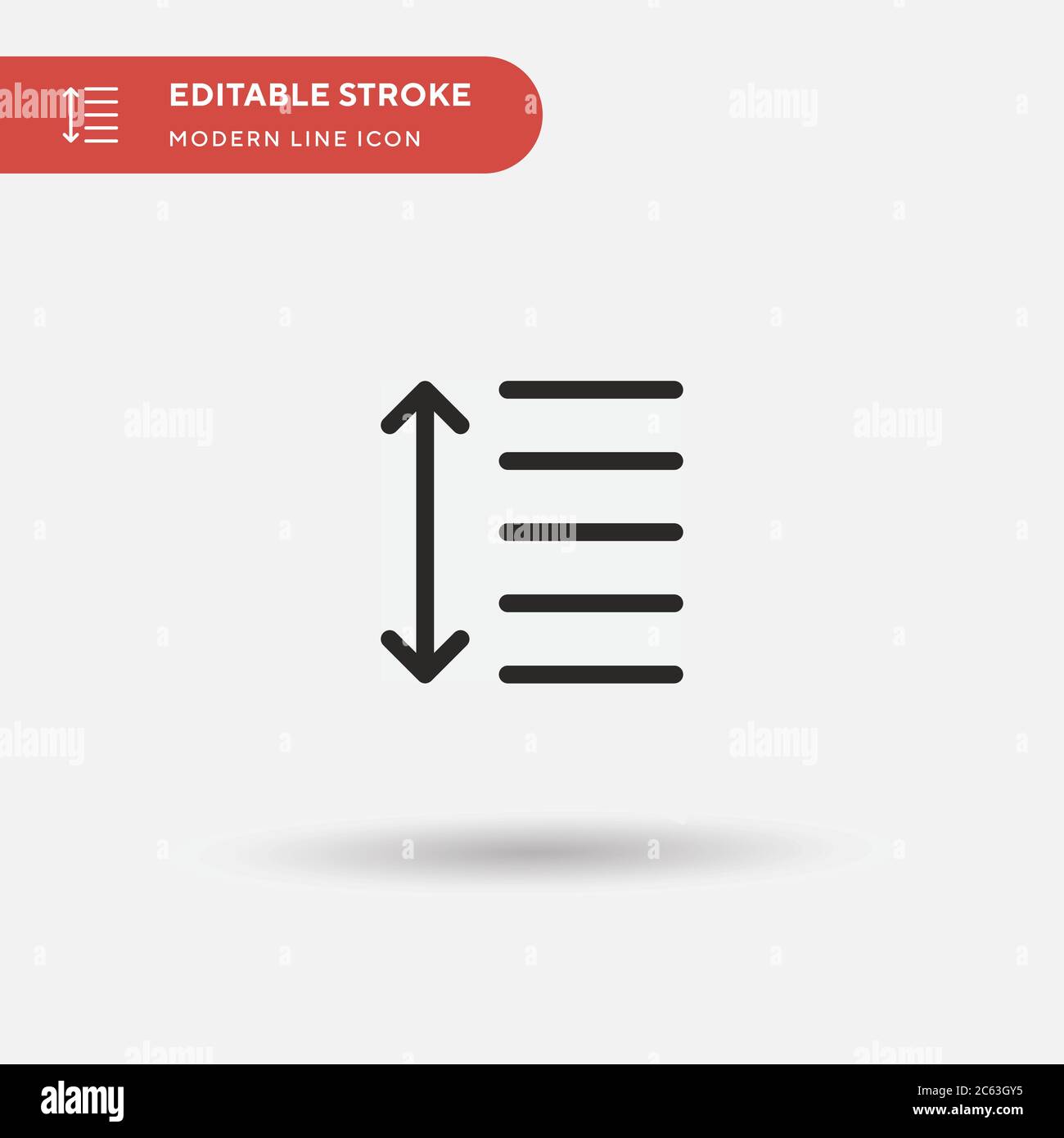 Line Spacing Simple vector icon. Illustration symbol design template ...