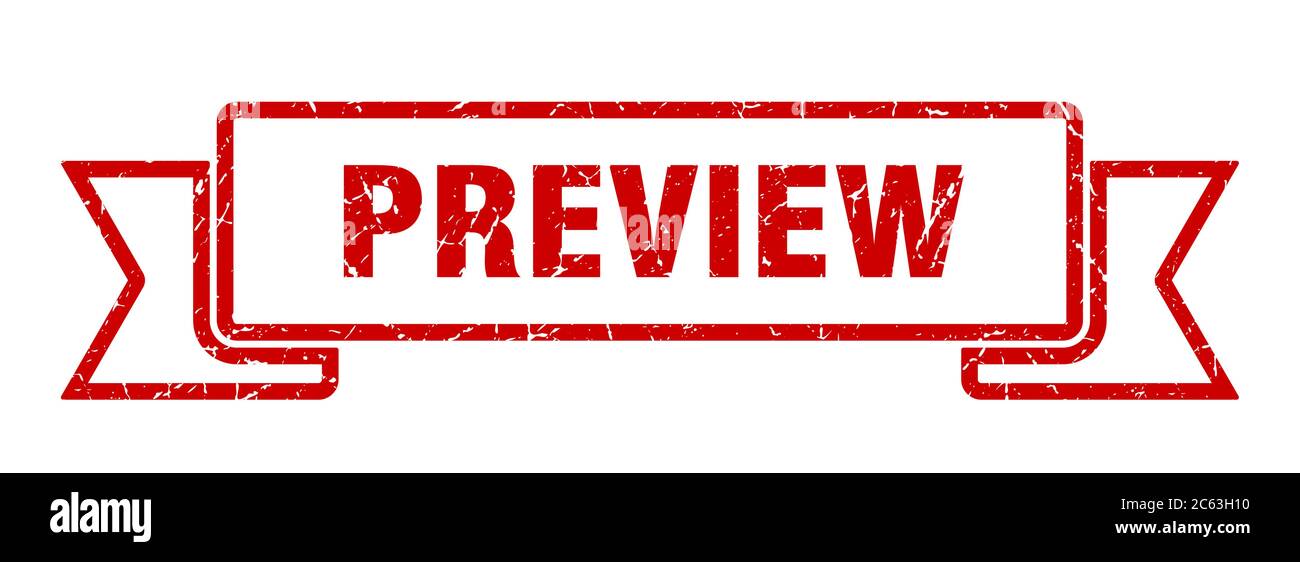 preview ribbon. preview grunge band sign. preview banner Stock Vector ...