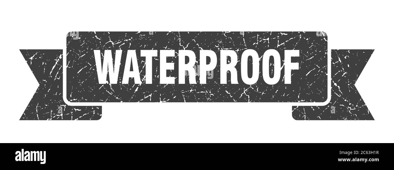 waterproof ribbon. waterproof grunge band sign. waterproof banner Stock ...