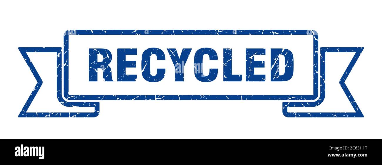 recycled ribbon. recycled grunge band sign. recycled banner Stock ...