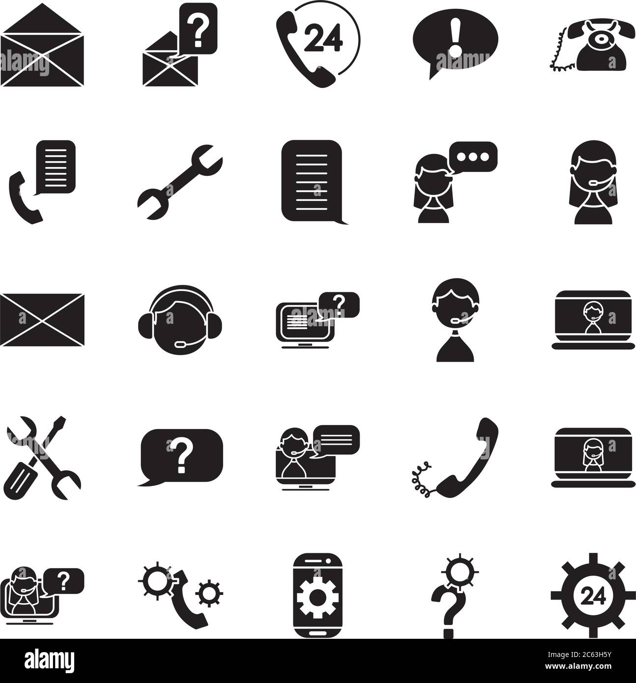 computers and support service icon set over white background ...