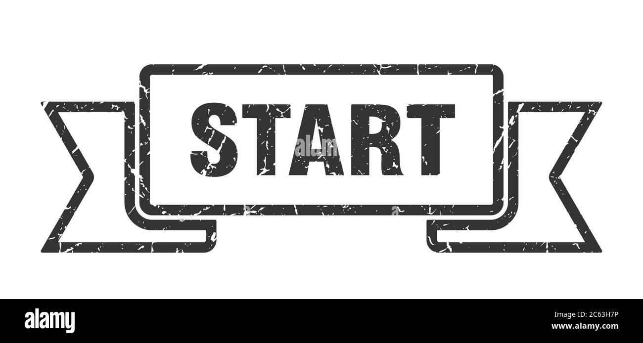 start ribbon. start grunge band sign. start banner Stock Vector Image ...