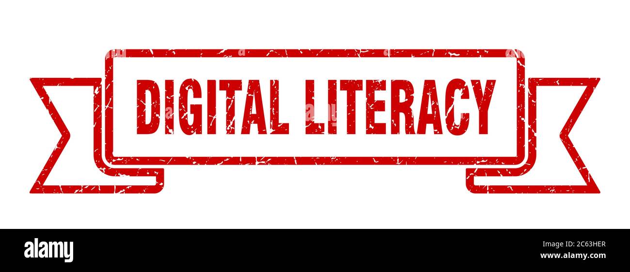 digital literacy ribbon. digital literacy grunge band sign. digital ...