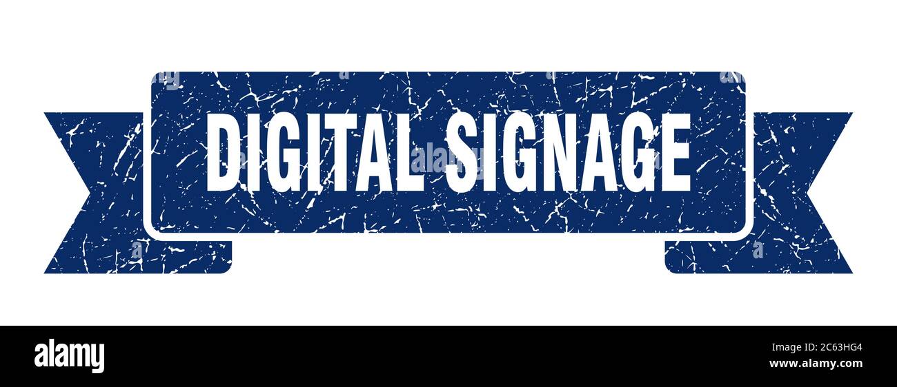 digital signage ribbon. digital signage grunge band sign. digital ...
