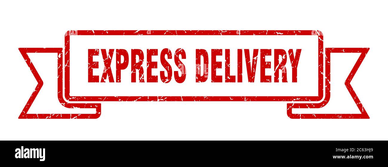 express delivery ribbon. express delivery grunge band sign. express ...