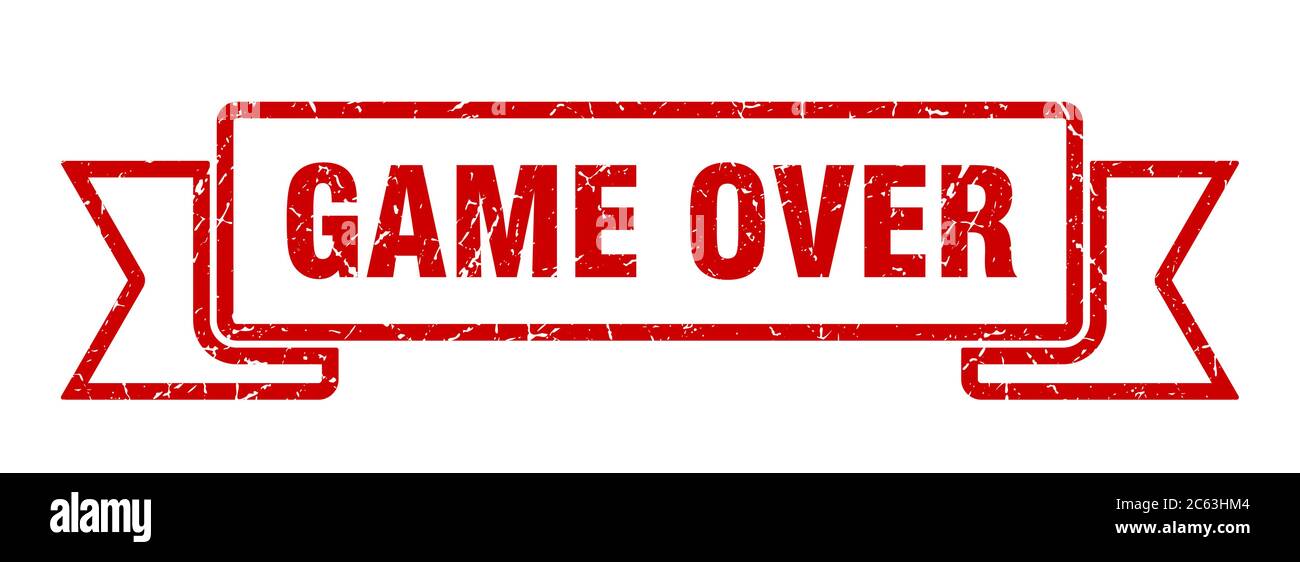 game over ribbon. game over grunge band sign. game over banner Stock ...