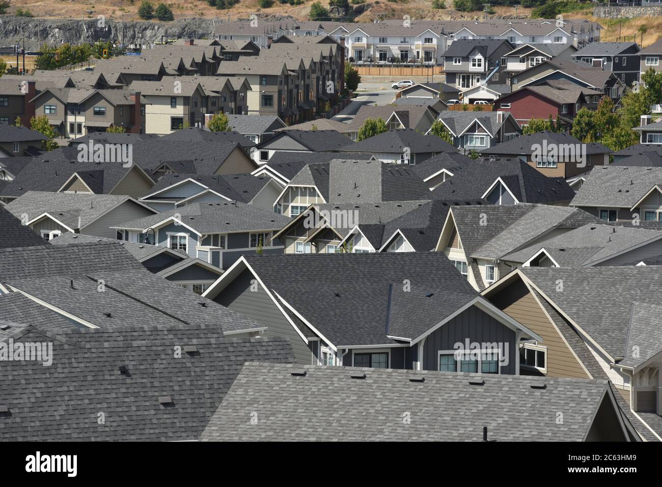 A view over roofs of houses crowding the streets of the Royal Bay ...