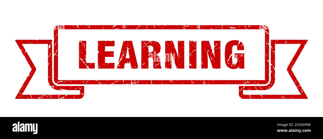 learning ribbon. learning grunge band sign. learning banner Stock ...