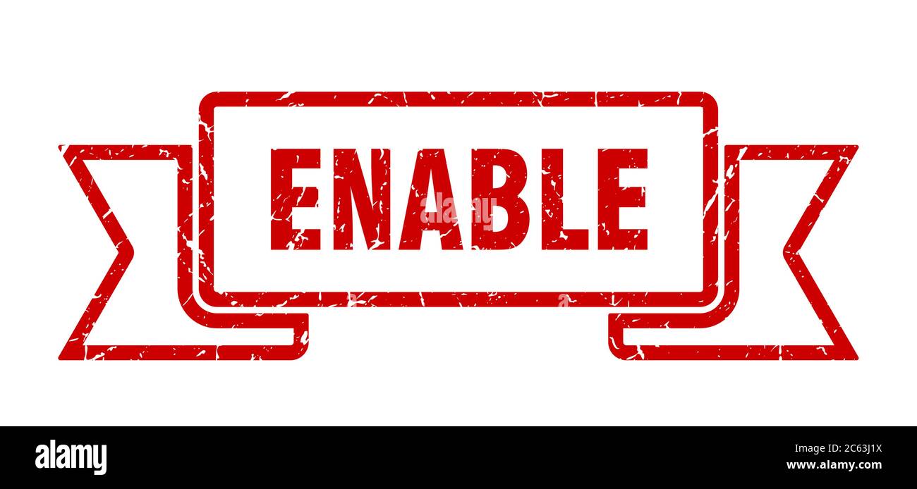 enable ribbon. enable grunge band sign. enable banner Stock Vector ...