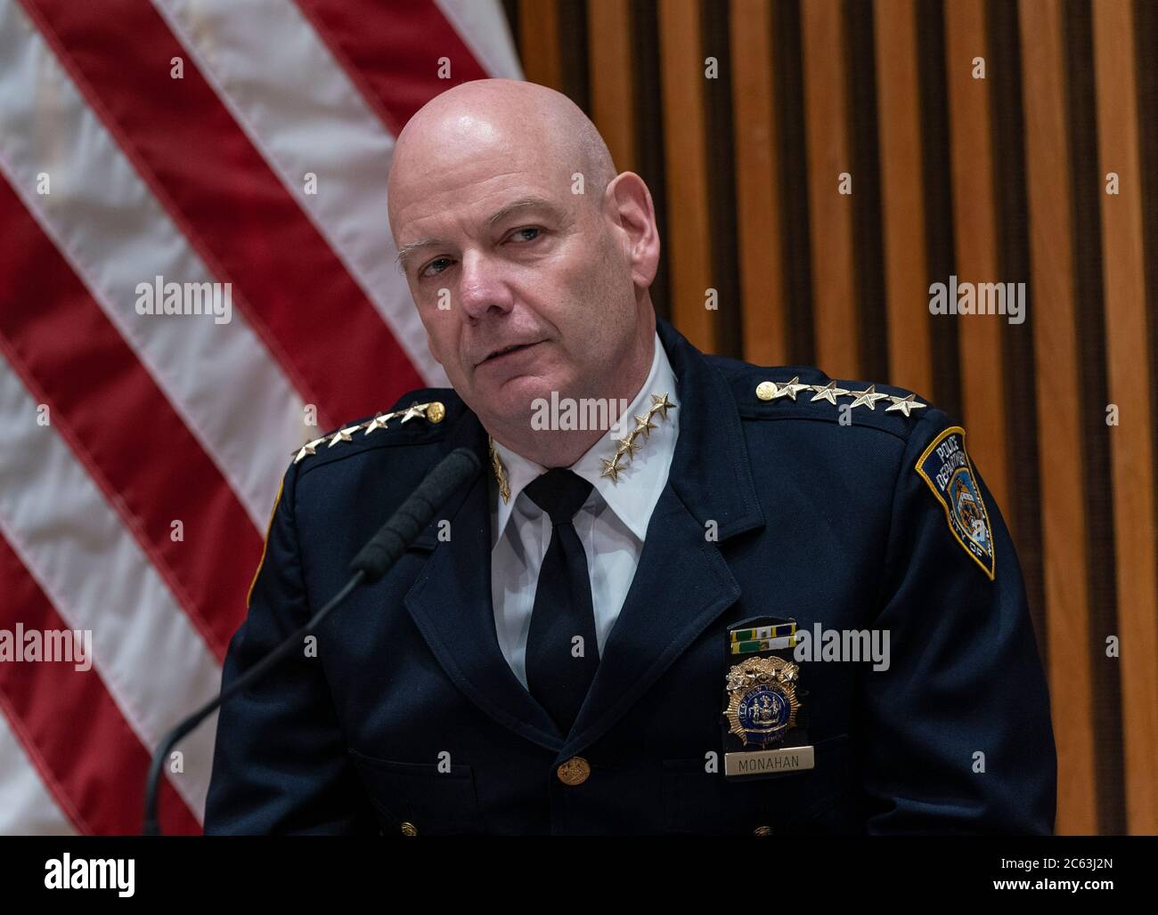 New York, NY - July 6, 2020: Chief of Department Terence Monahan speaks ...